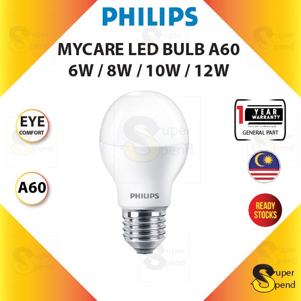 lampu bilik [ 6W / 8W / 10W / 12W ] Philips MyCare LED Bulb A60 | Shopee Malaysia