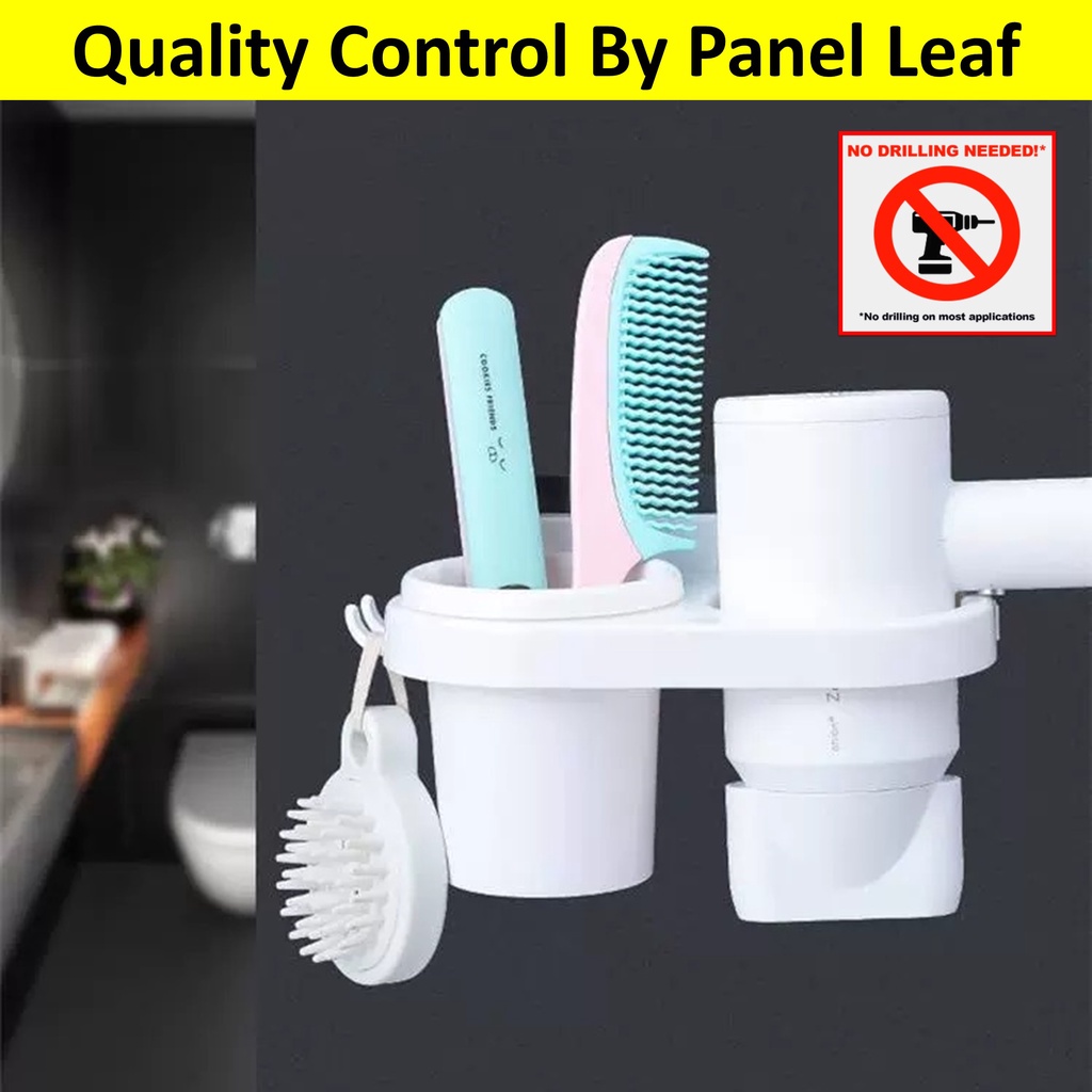 🔥Ready Stock🔥 Wall Mounted Hair Dryer Holder Organizer Shelf Rack ...
