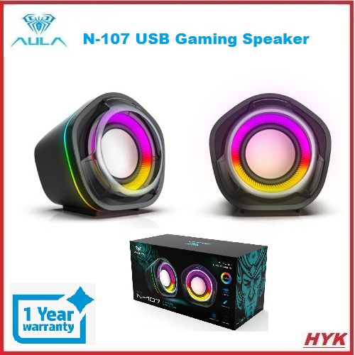 AULA N-107 WIRED 2.0 USB RGB DESKTOP SPEAKER | PLUG & PLAY | SLEEK ...