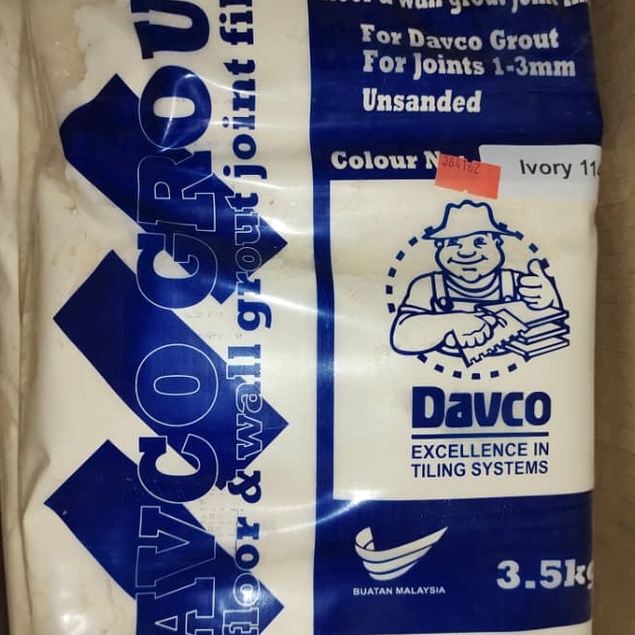 [DAVCO] 3.5 Kg Color Tiles Grout/ Simen untuk joint Jubin Mosaic (Ivory ...