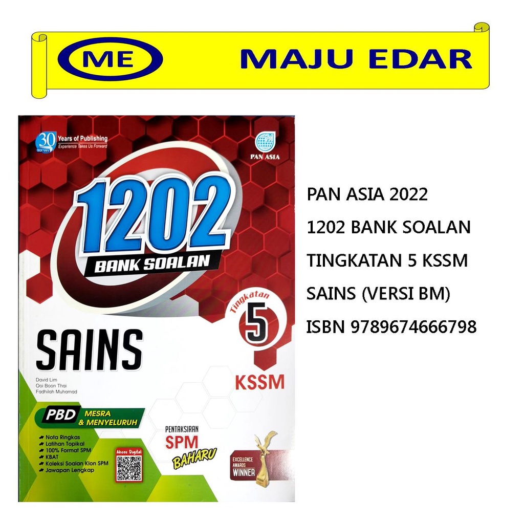PAN ASIA 2022 1202 BANK SOALAN TINGKATAN 5 KSSM / 1202 QUESTION BANK FORM 5 KSSM | Shopee Malaysia