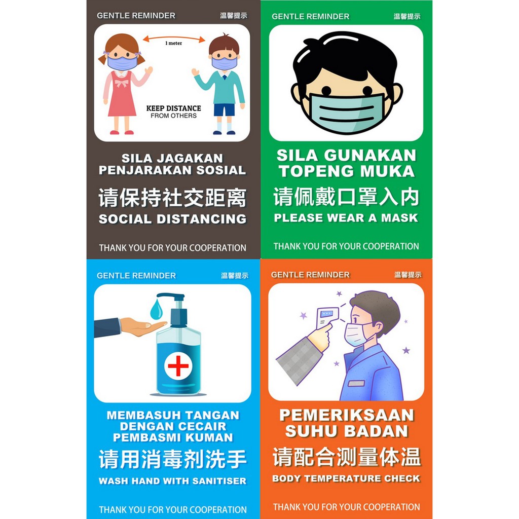 Sticker Label COVID-19 Prevention Guidelines | Shopee Malaysia