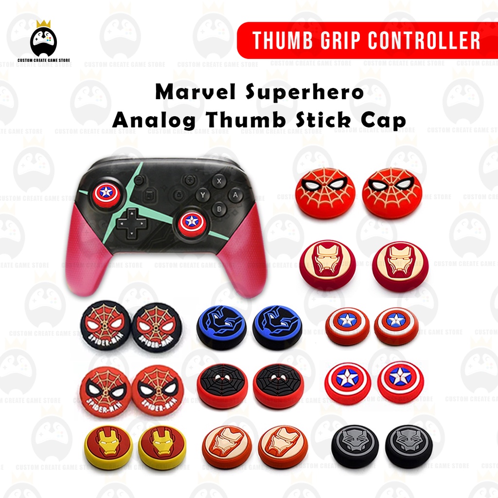 Marvel Series Silicone Analog Thumb Stick Grip Cover Cap PS3 PS4 PS5 ...