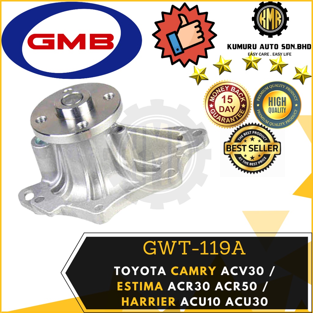 (1@pc) GMB Water Pump Toyota Harrier ACU10 ACU30 Estima ACR30 ACR50 Camry ACV30 - GWT-119A ...