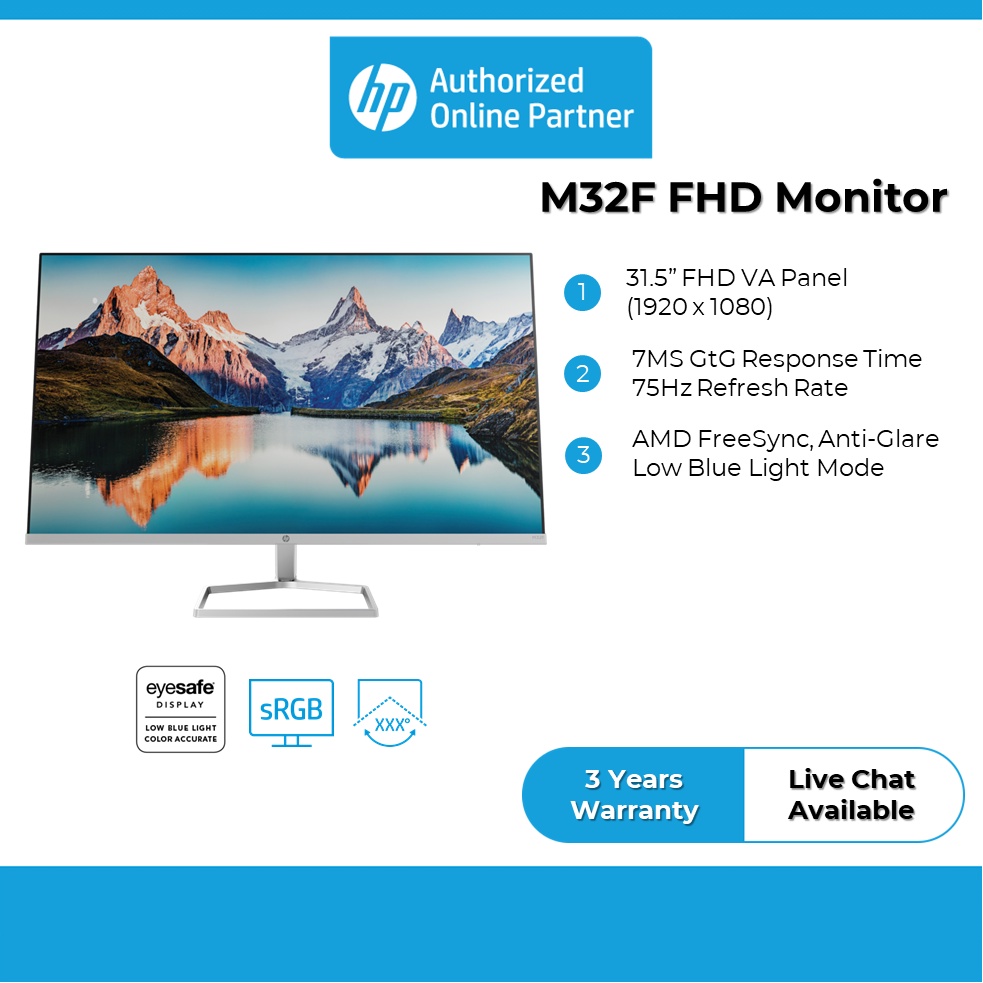 HP M32f Full HD Monitor - 31.5"/ VA Display/ 7ms GtG/ AMD FreeSync ...