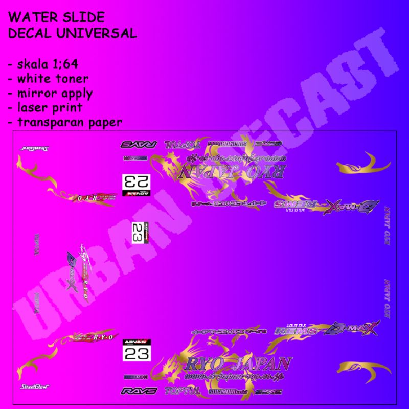 Hot Wheels Decal White Toner Ryo Japan Livery | Shopee Malaysia