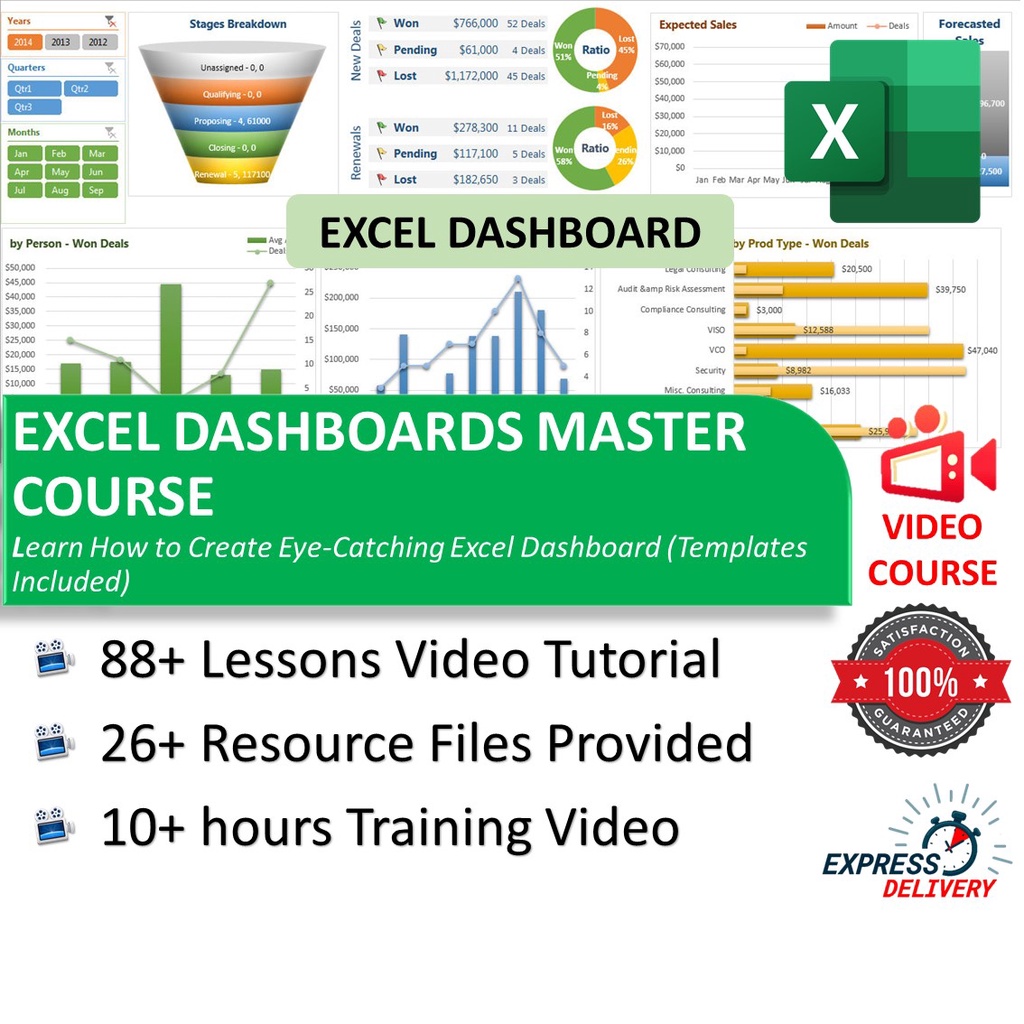 [Video Course] Excel Dashboards Master Course - Create Eye-Catching ...