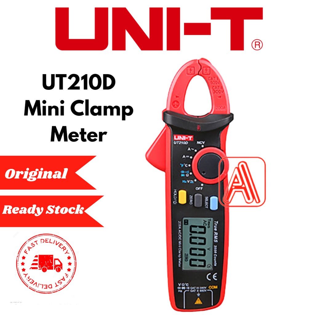 UNI-T UT210D with Ac/Dc Volt 200Amp Temperature -40~1000℃ Ready Stock 🔥 ...