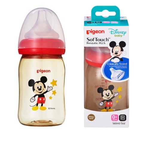 [Original]Pigeon Softouch Wide Neck PPSU Nursing Bottle Disney Mickey 160ml(5oz)/240ml(8oz ...
