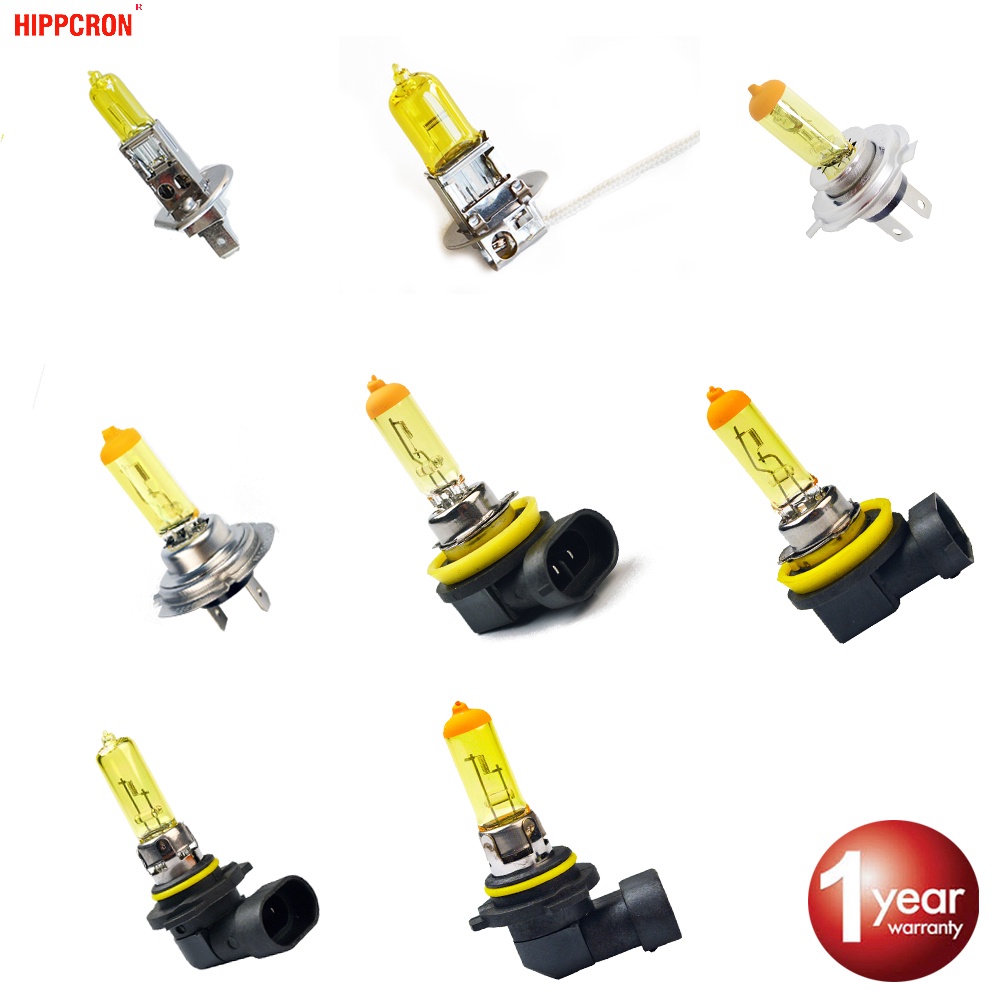 Car Yellow Halogen Lamp H1/H3/H4/H7/H8/H11/9005/9006 12v 55w 60w 3800k ...