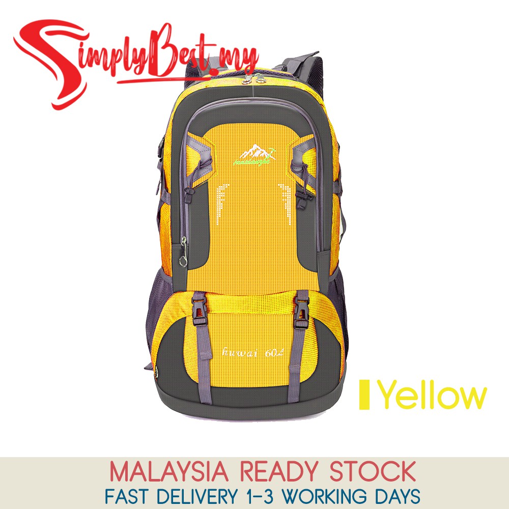 SIMPLYBEST 60L Multipurpose Backpack Hiking Outdoor Backpack Travel ...