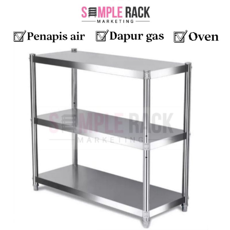 🔔Stainless Steel Rak steel Rack Rak Oven Microwave Kitchen Rack Rak ...