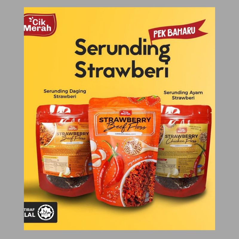SERUNDING STRAWBERRY AYAM/DAGING CIK MERAH 80g | Shopee Malaysia