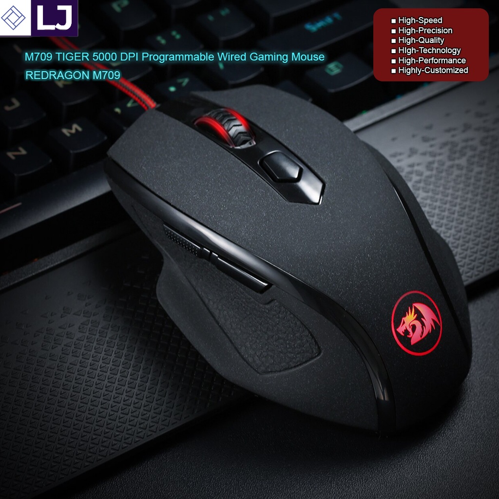 Redragon M709-1 Tiger2 Red LED Gaming Mouse/3200 DPI Wired Optical Gamer Mouse/5 Programmable ...