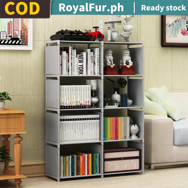 4-Tier 8 Cubes DIY BookShelf Double Storage Rack Storey Simple ...