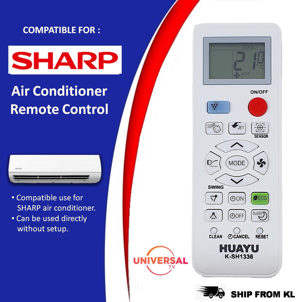 [ SHARP Universal ] All Model Sharp Aircond Remote Control (SH-1336 ...