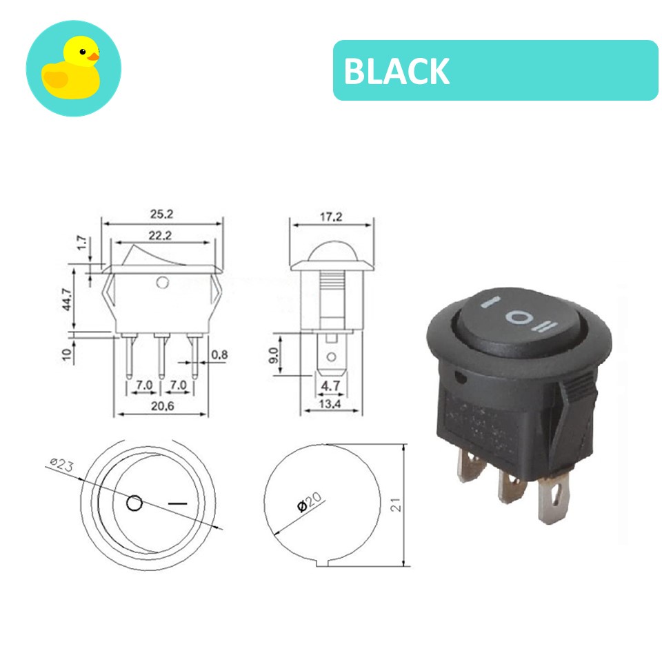 KCD1 On/Off/On 3 Position Rocker Switch 250VAC 6A | Shopee Malaysia