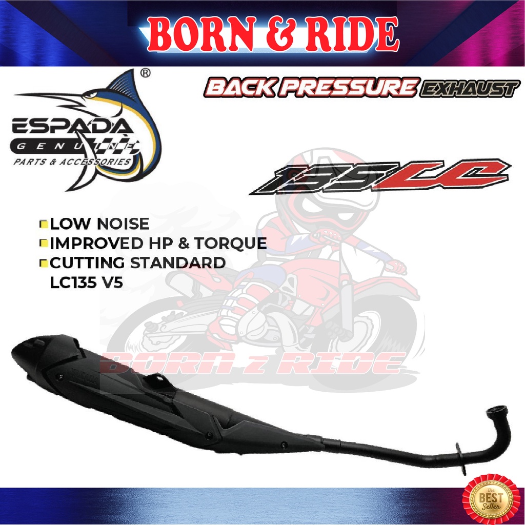 BORN & RIDE ESPADA EXHAUST PIPE BACK PRESSURE RS150 RSX RSX150 28mm 32MM Y15ZR 32MM LC135 V2 V3 ...