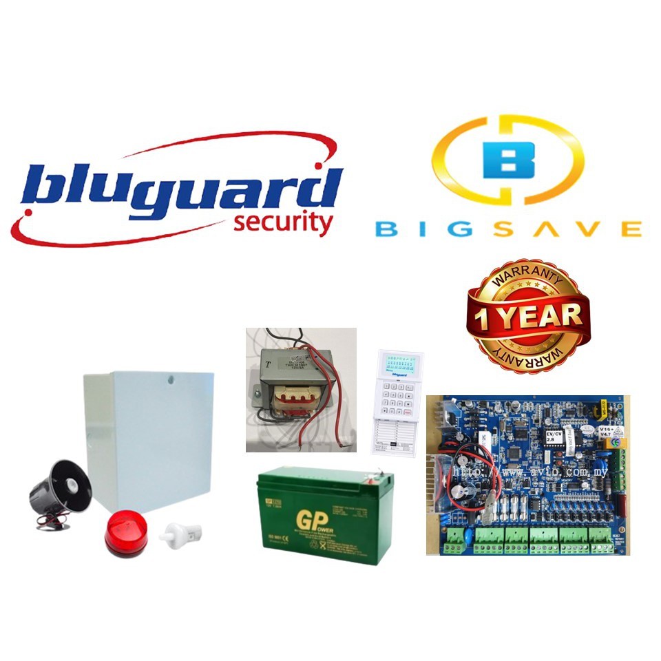BLUGUARD V16 PLUS LCD WIRED ALARM SYSTEM SUPPORT TELEPHONE DUPLEX VOICE ...