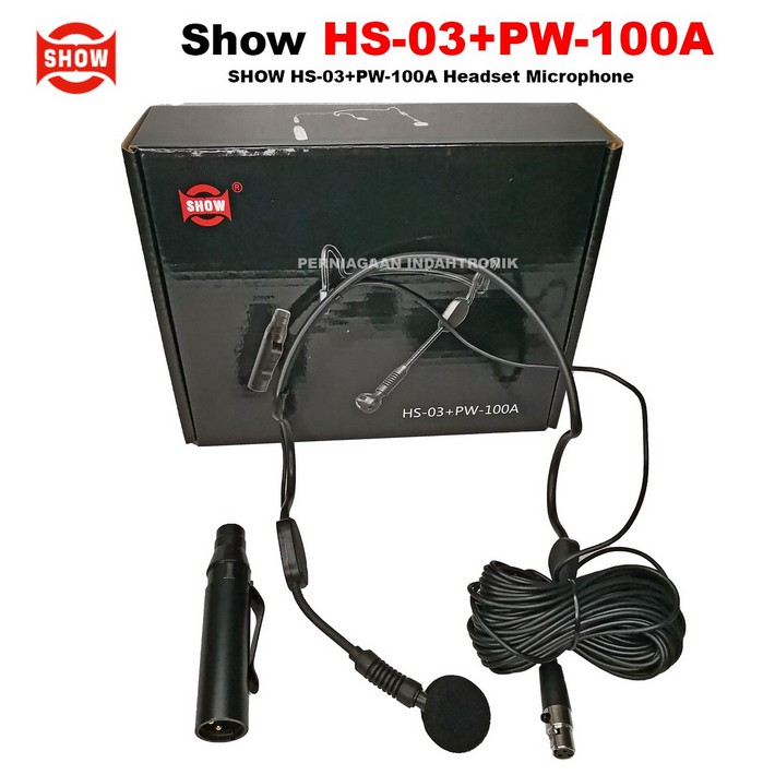 SHOW HS-03+PW-100A Headset Phantom Power Microphone [ Mic Imam Mikrofon ...
