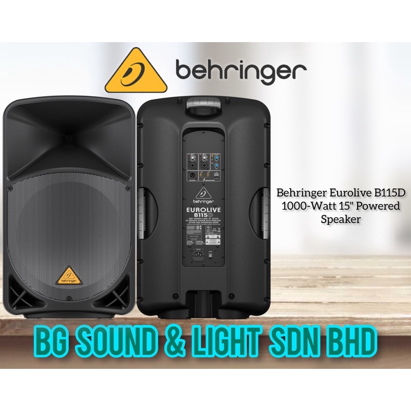 BEHRINGER B115D Active 2-Way 15" PA Speaker System with Wireless Option ...