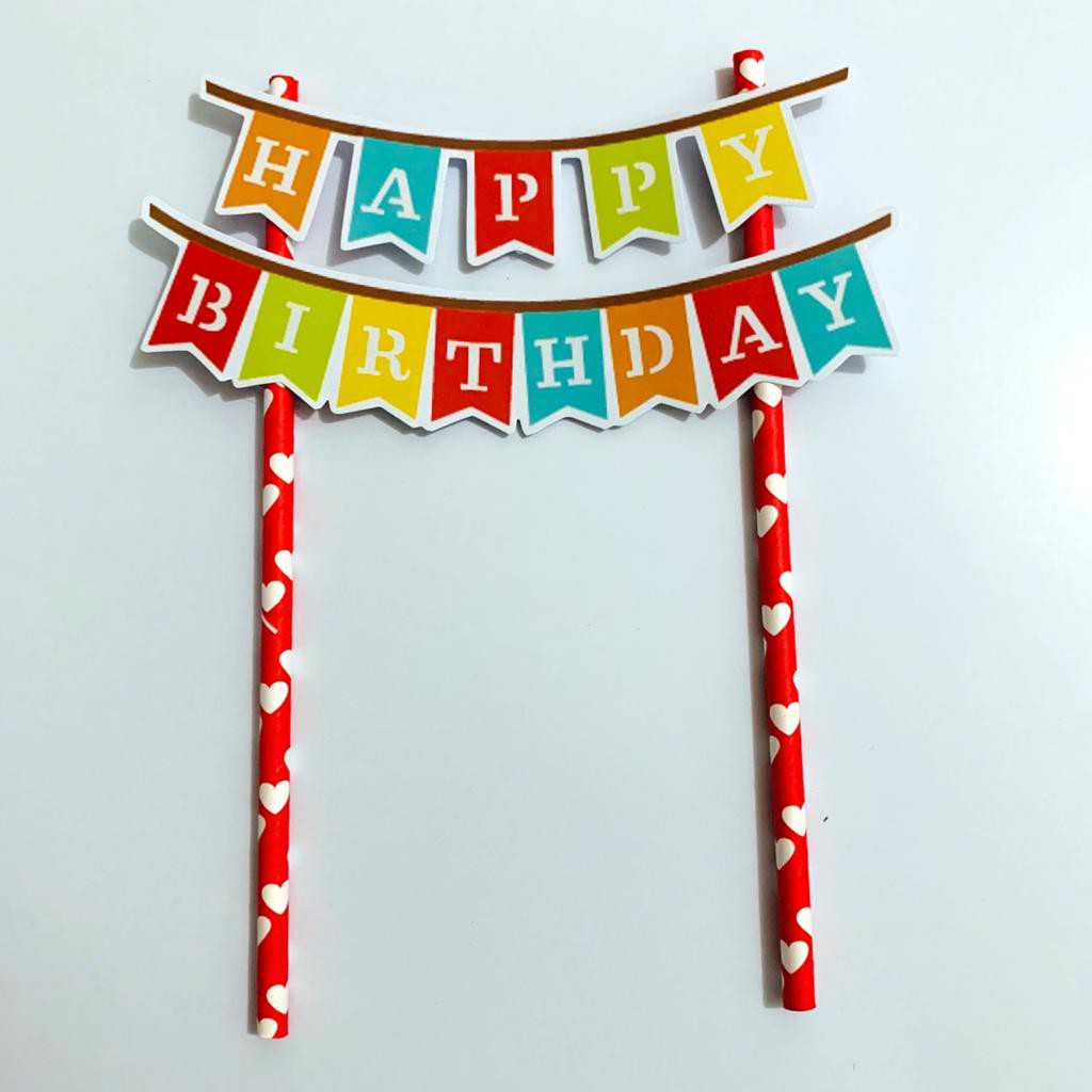 Hbd Flag Happy Birthday Birthday Cake Topper / Birthday Cake Decoration ...