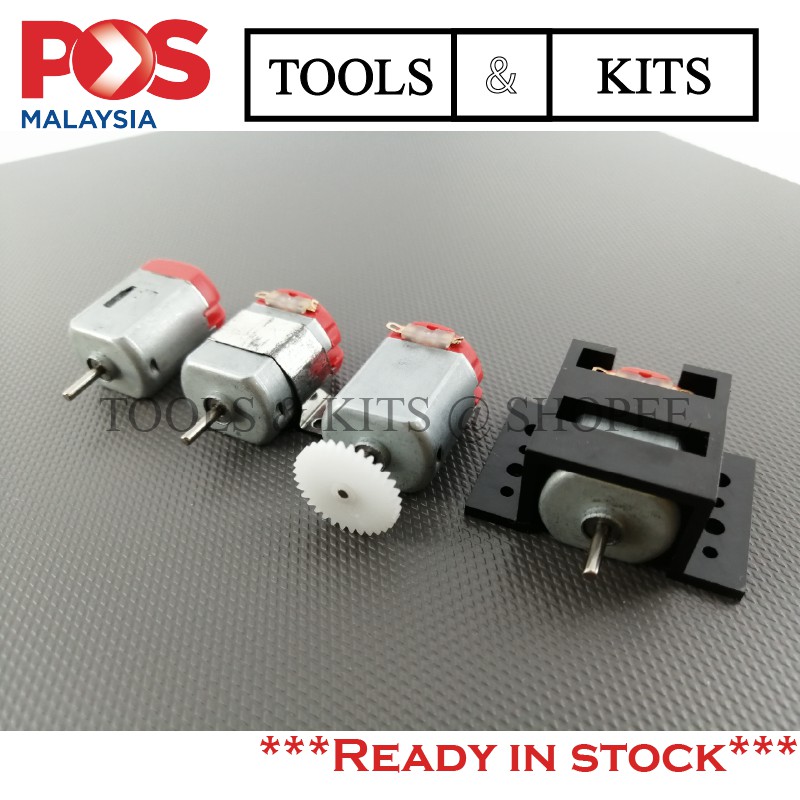 130 Mini DC Motor with Fixing Bracket and Gear 1.5V 3V 5V 5.5V DIY ...