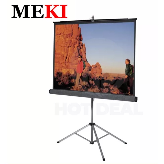 Hotdeal Meki 96 x 96 ( 8x8) Tripod Projector Screen Projector Screen ...