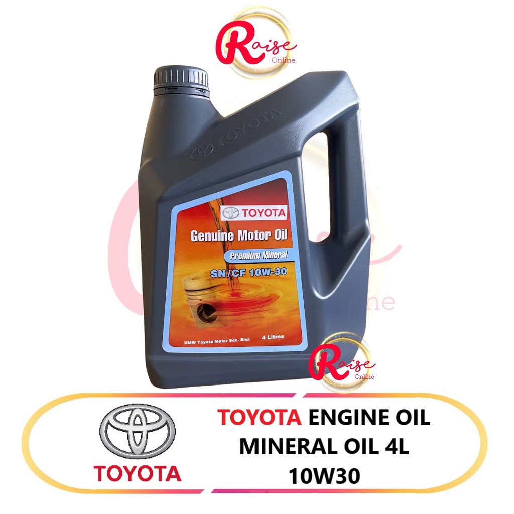 100% ORIGINAL Toyota Premium Mineral SN/CF 10W30 Engine Oil 4L Minyak Hitam Toyota SN/CF 10W30 ...
