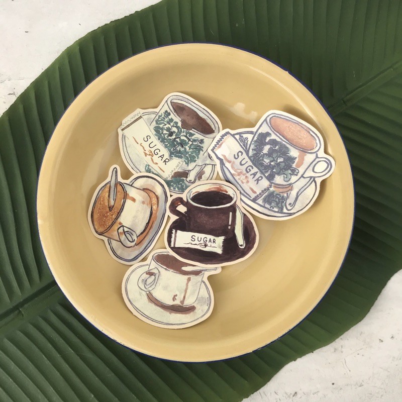 Kopi & Teh | Kopitiam Food Original Art | Waterproof Stickers | Deco ...