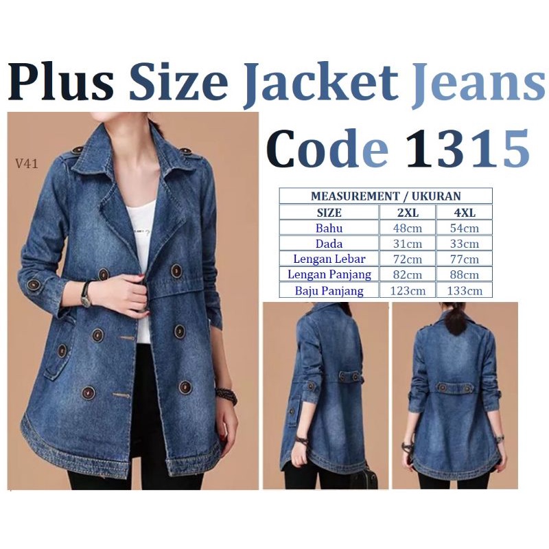 (2XL-4XL)Winter Trench Coat Denim Jacket Mid Length Women Plus Size ...
