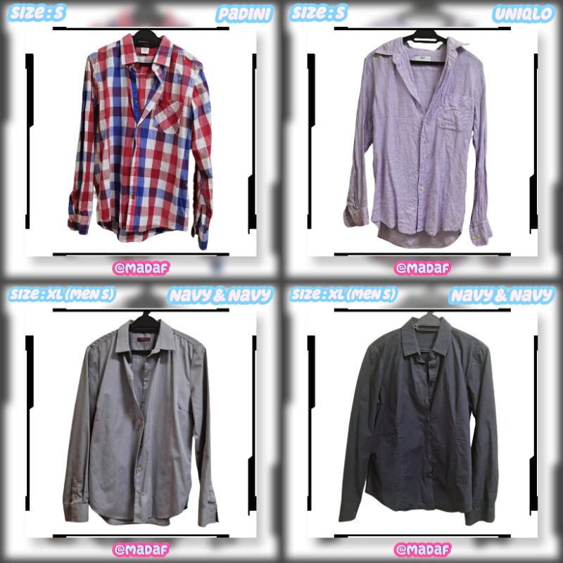 MC uniqlo padini navy & navy long sleeve collared shirt | MADAF ...