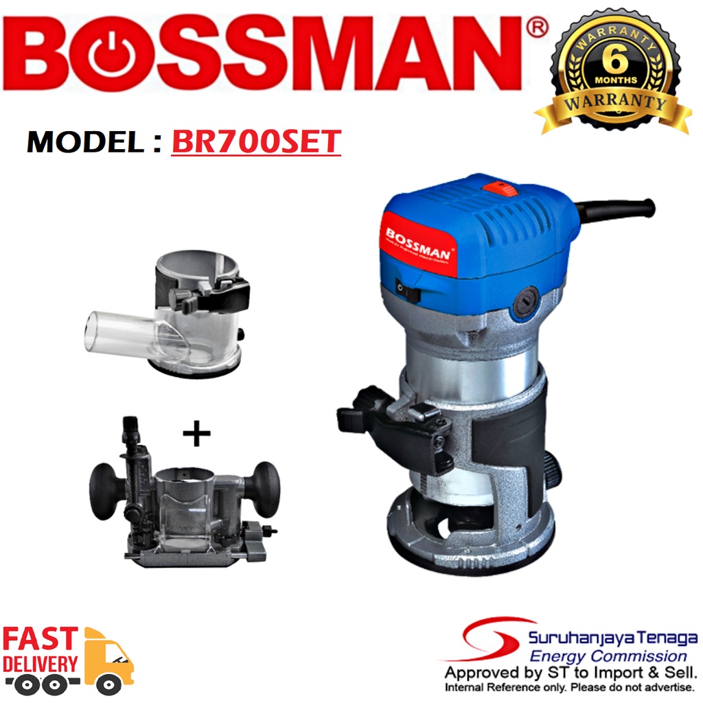 BOSSMAN BR700SET 1/4'' Trimmer set with 2 Base 710w | Shopee Malaysia