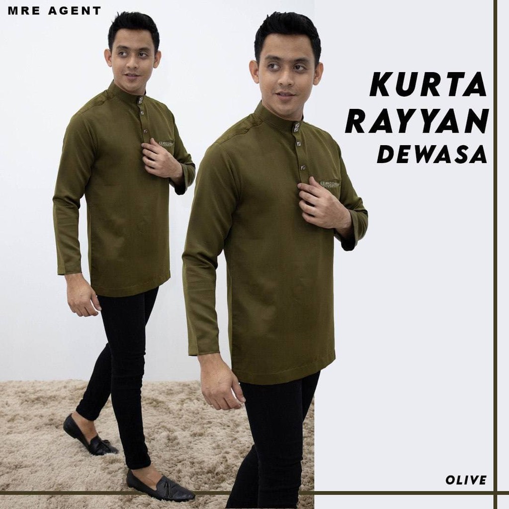 Kurta Rayyan Sakura [olive green] | Shopee Malaysia
