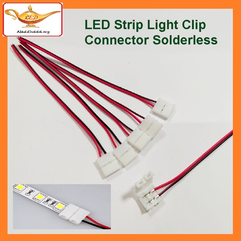 2835 / 5050 LED Strip Light Clip Connector Solderless 2 Pin (Single ...