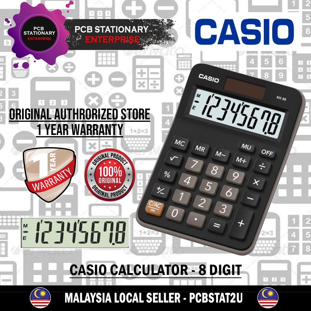 Casio MX-8B 8Digit Calculator (New Stock Sep 2021) / Kalkulator Mesin ...