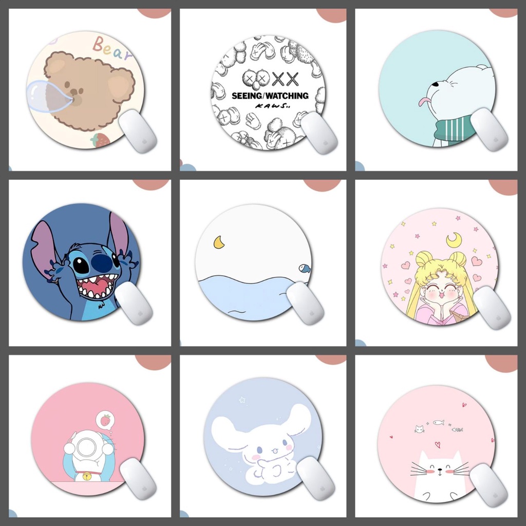 Cute Design Thickeness Round Mouse Pad For Laptop Home Office Use Mouse ...