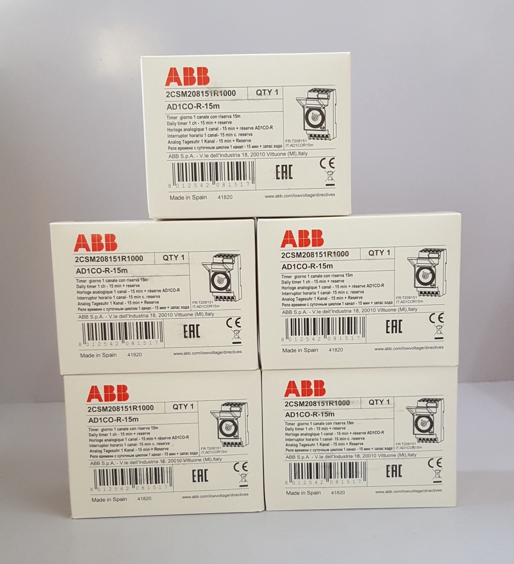 ABB AD1CO-R-15m 2CSM208151R1000 Time Switch 24Hrs Timer Analog Timer ...