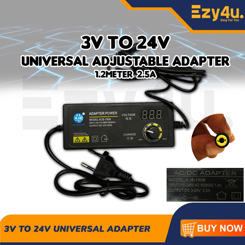 3V - 12V Universal Adapter Adjustable Switching Power Supply Display ...