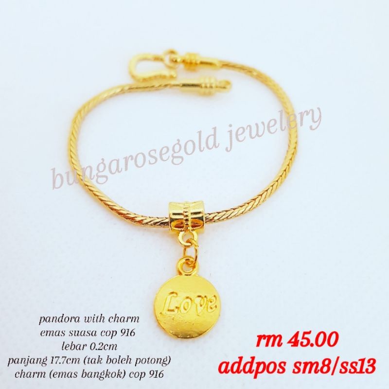 PANDORA CHARM COP 916 (% design/warna sebiji macam ori) | Shopee Malaysia