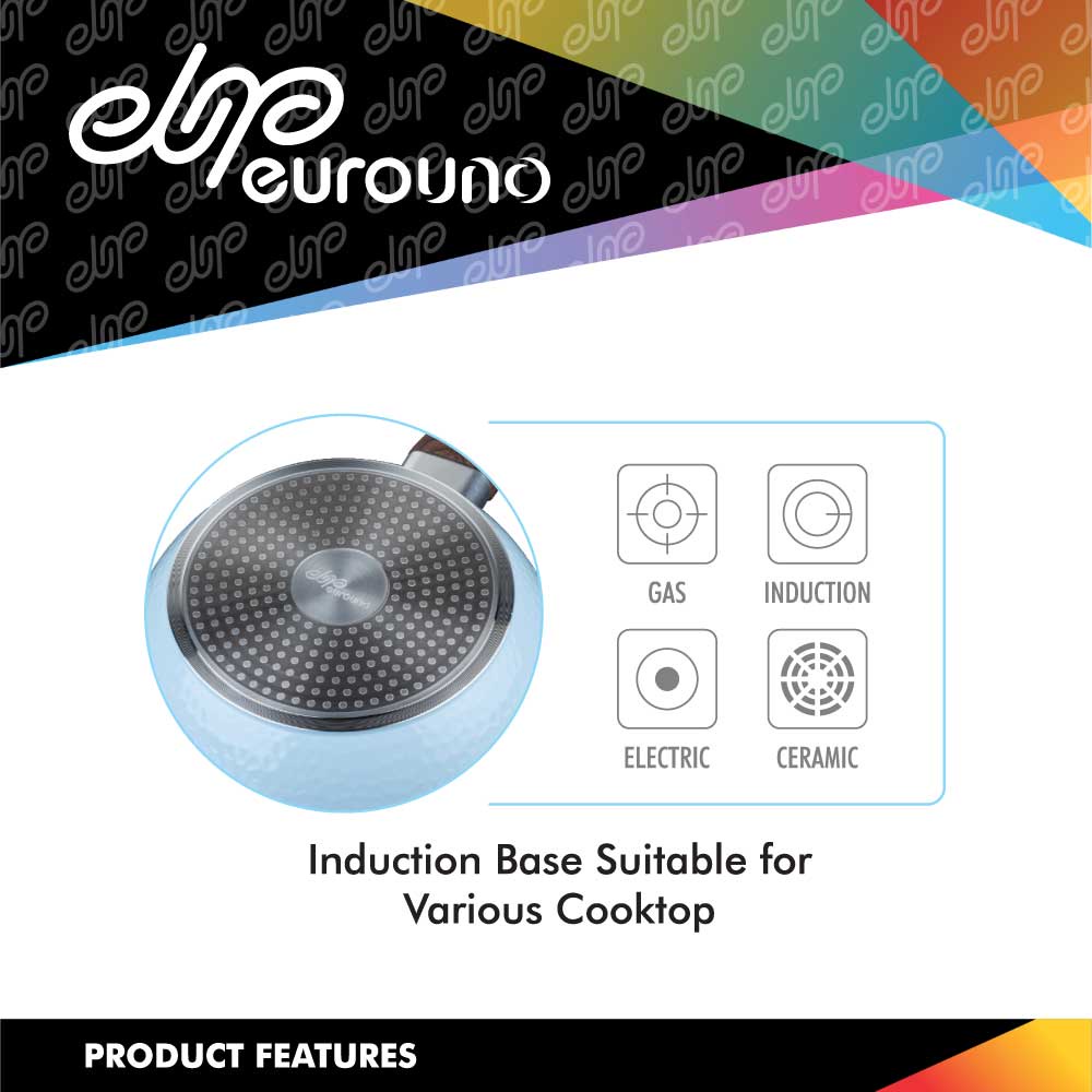 Euro Uno 3 Pcs Cookware Sauce Pan Frying Pan Casserole Pan Glass Lid ...