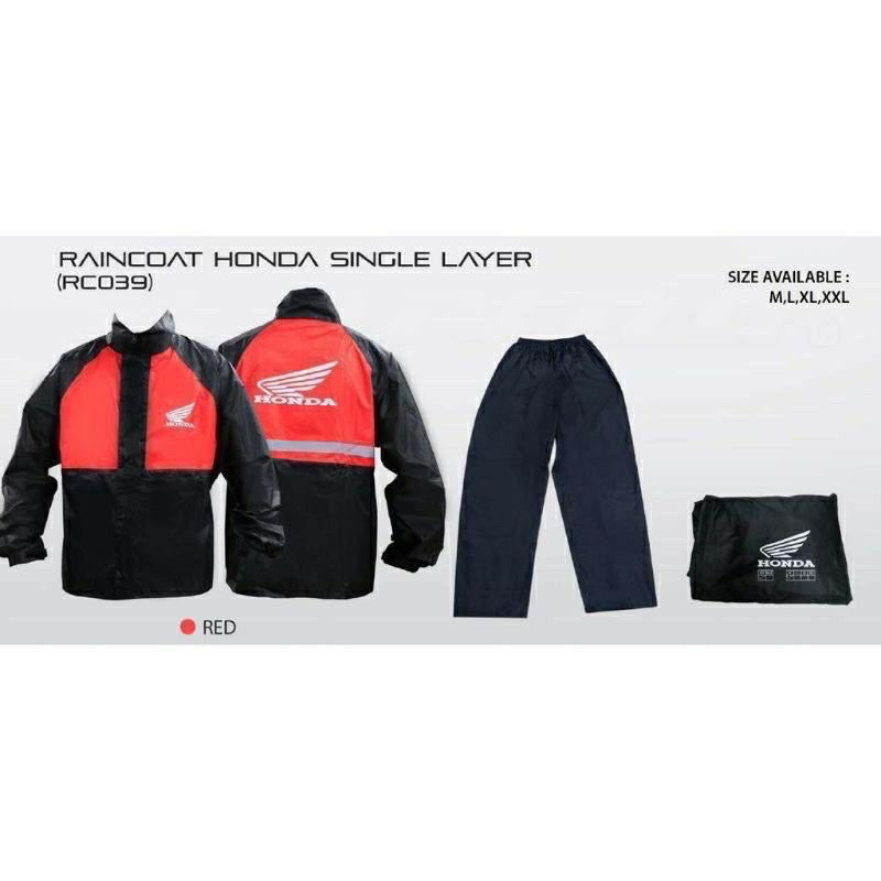 Yamaha/ Honda Single Layer Raincoat with Pants and Bag Fullset | Shopee ...