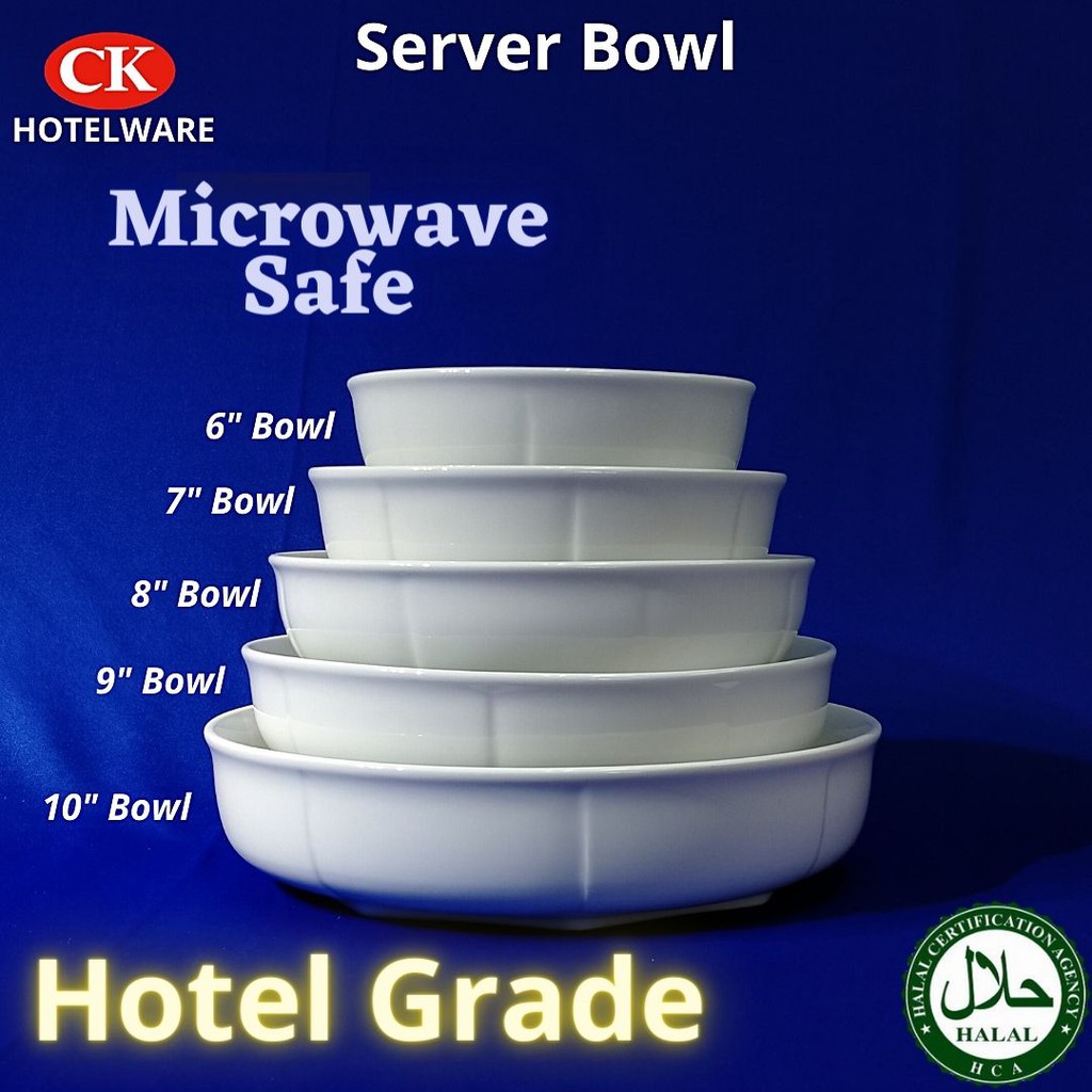 CK Porcelain, 6" - 10" Server Bowl / White Porcelain Hotelware ...