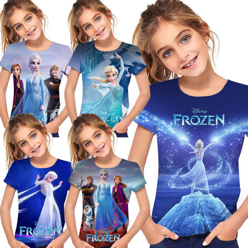 Kids Tshirt baju Frozen Elsa Girls (3-12Year) Birthday Gift Summer ...