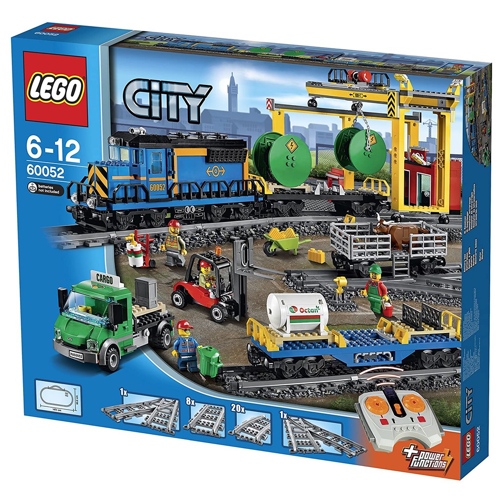 LEGO CITY 60052 Cargo Train RETIRED RARE BLUE TRAIN REMOTE CONTROL RC ...