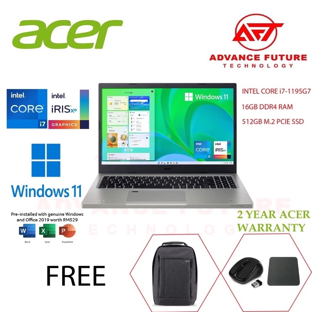 Acer Aspire Vero AV15-51-75SA 15.6'' FHD Volcano Grey Laptop ( I7 ...