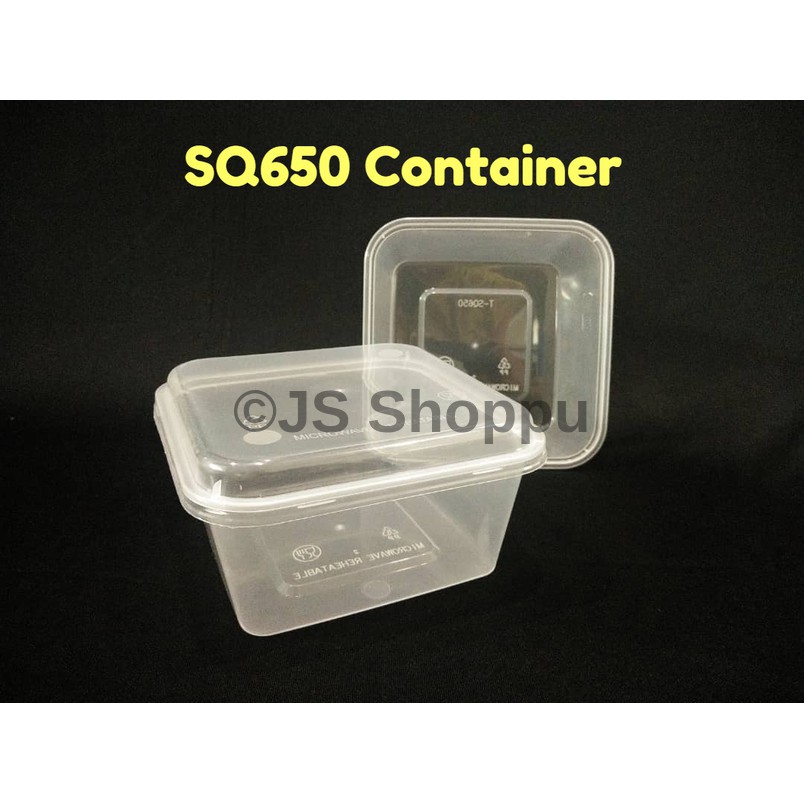 SQ650 (650ml) Square Plastic Disposable Food Container (50pcs±) / Bekas ...