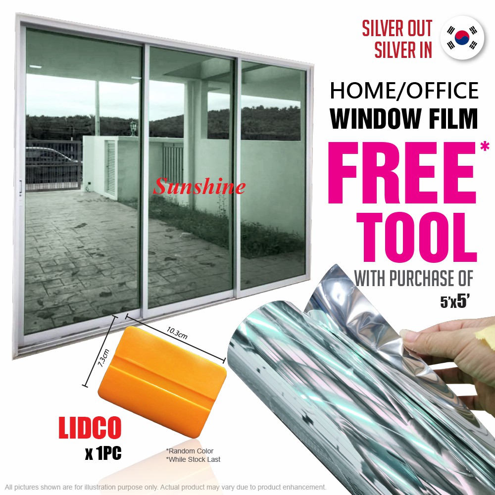Double Silver Window Film Privacy Film Reflective Film Tinted Rumah dan ...