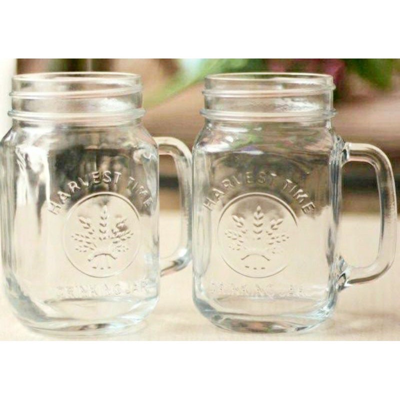 GLASS DRINKING JAR WITH HANDLE | Shopee Malaysia