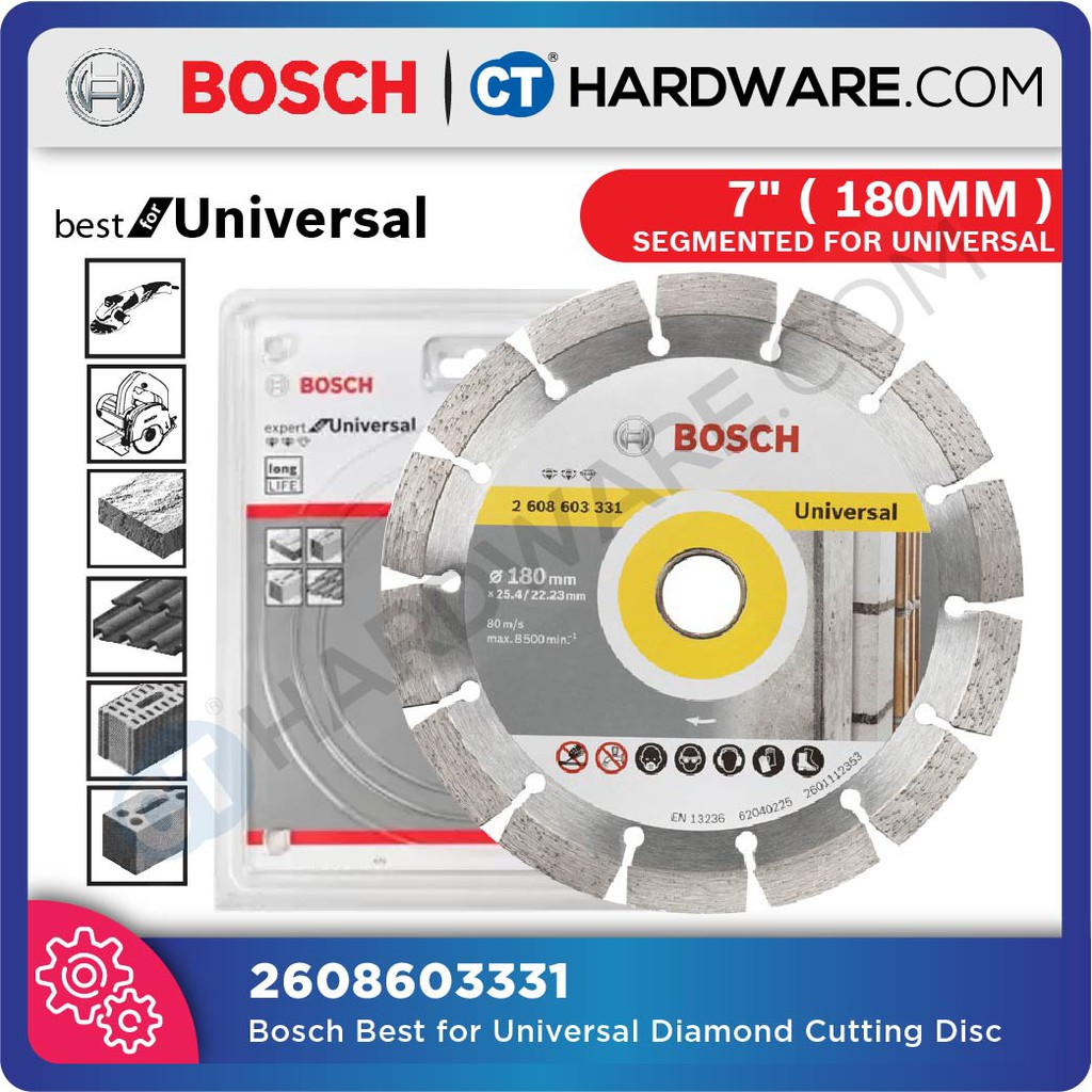 Bosch 2608603331 (7" / 180MM) Best for Universal Diamond Cutting Disc ...